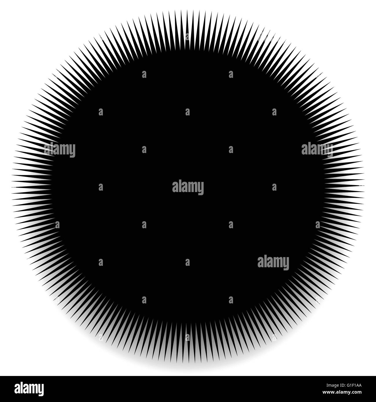 Spiky, pointed shape with blank space. abstract minimal monochrome ...