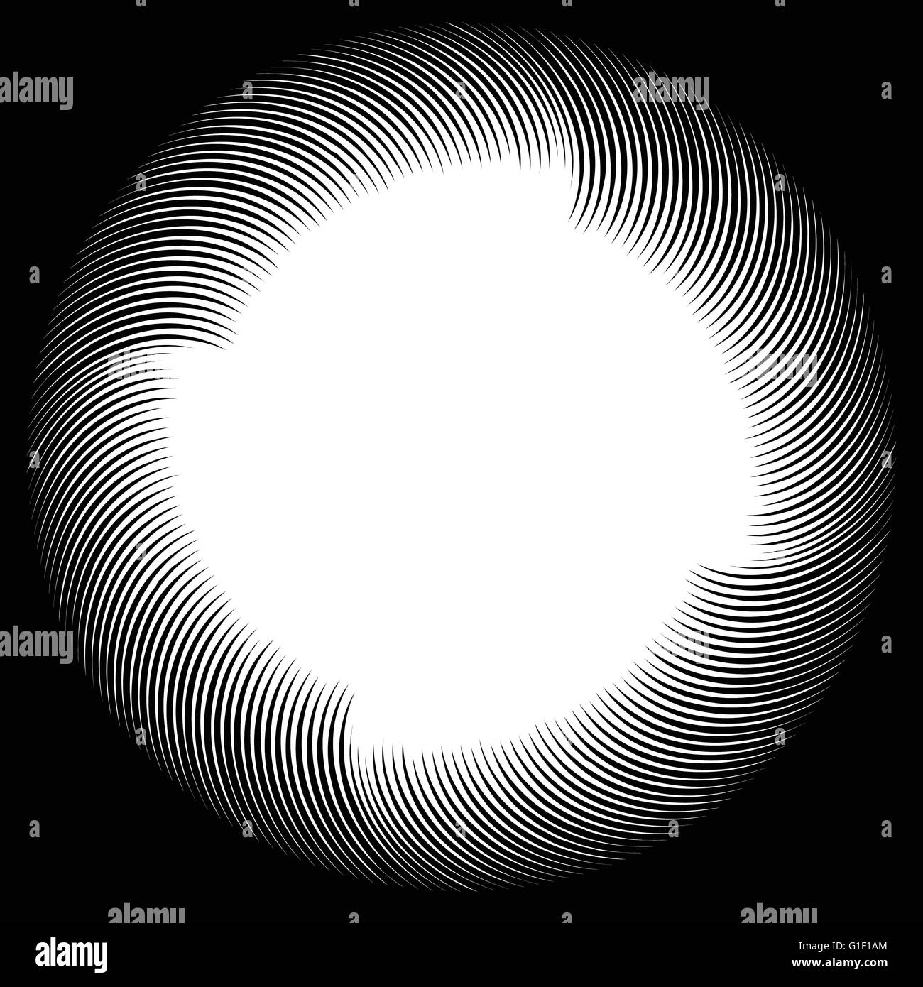 Abstract monochrome spirally, spiral element. Twisted radial shape ...