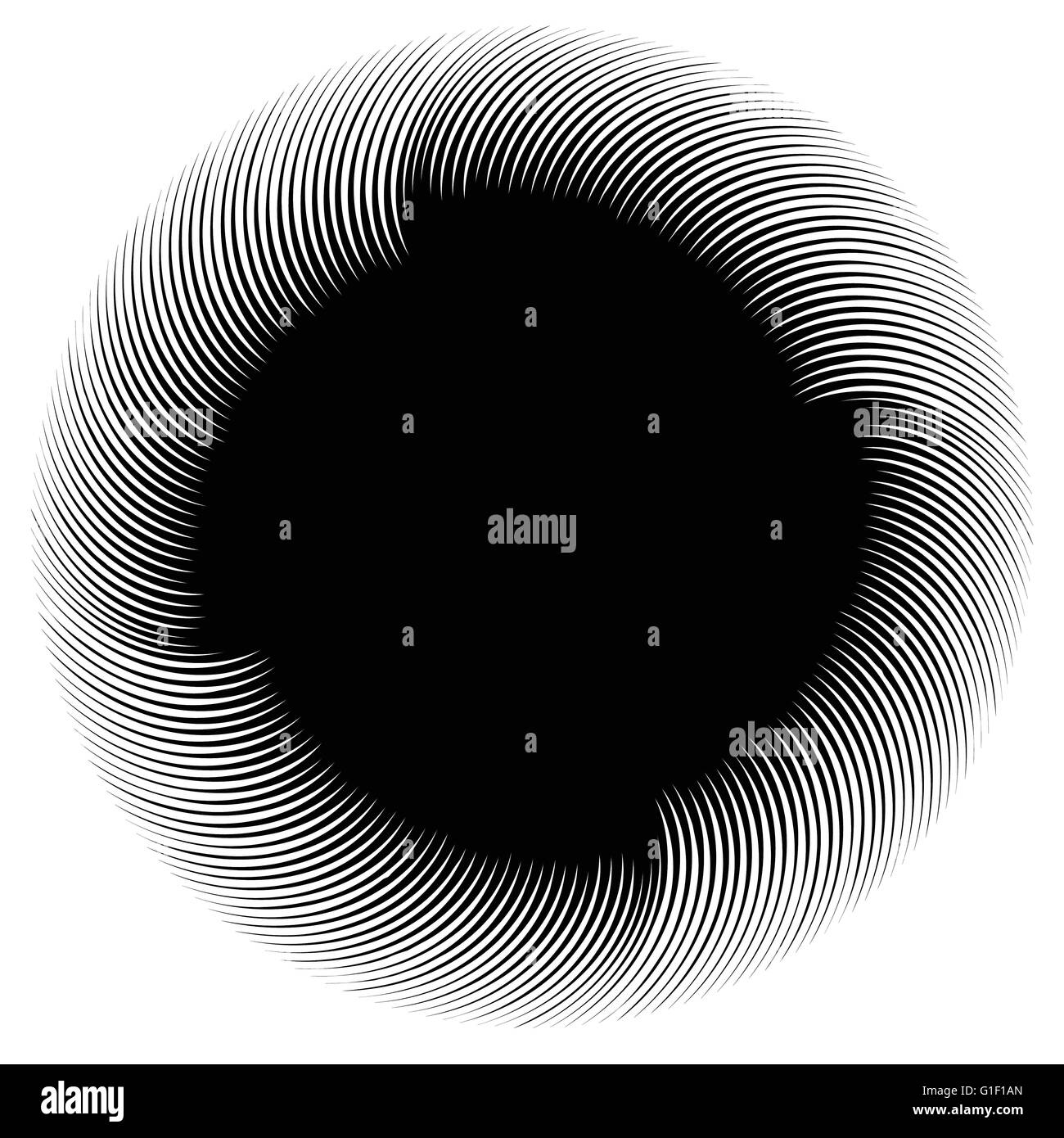 Abstract monochrome spirally, spiral element. Twisted radial shape ...