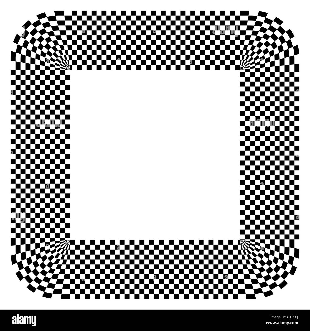 Rounded shape with checkered pattern fill. Contrasty abstract graphical ...