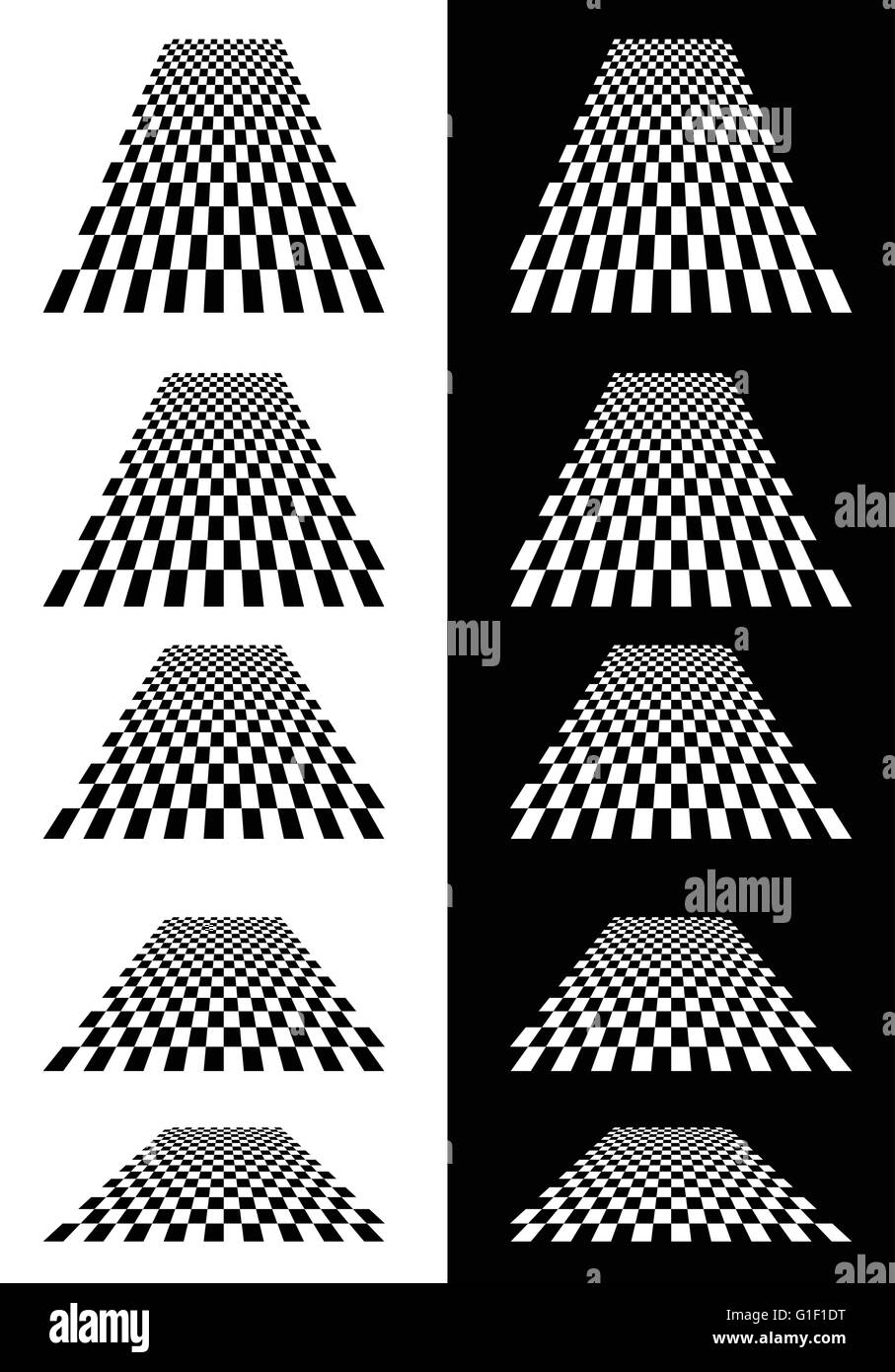 Set of checkered planes in perspective - 3d planes with checked pattern Stock Vector Image & Art ...