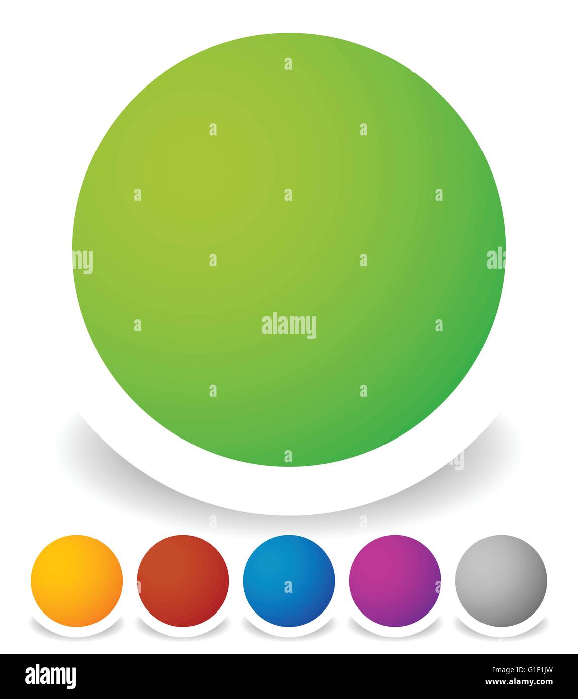 Bright colorful circle design elements, empty blank button backgrounds ...
