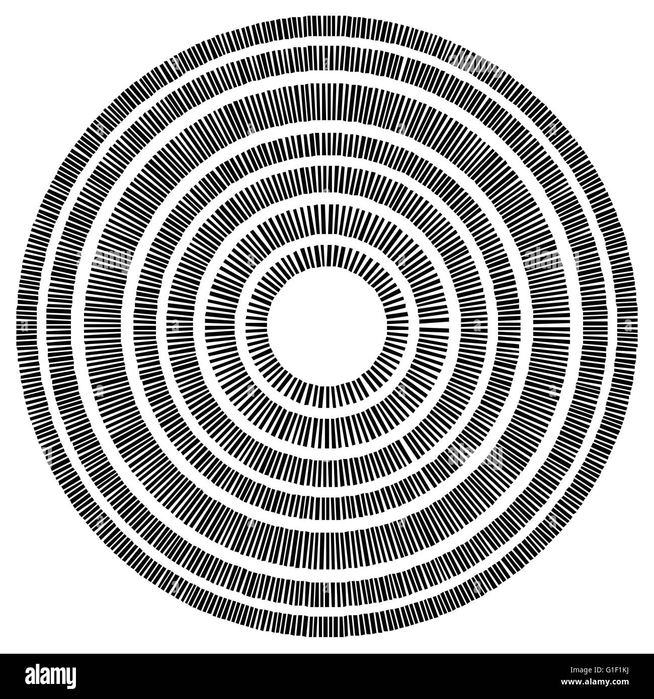 Concentric circle element made of rectangles. Geometric circle design ...