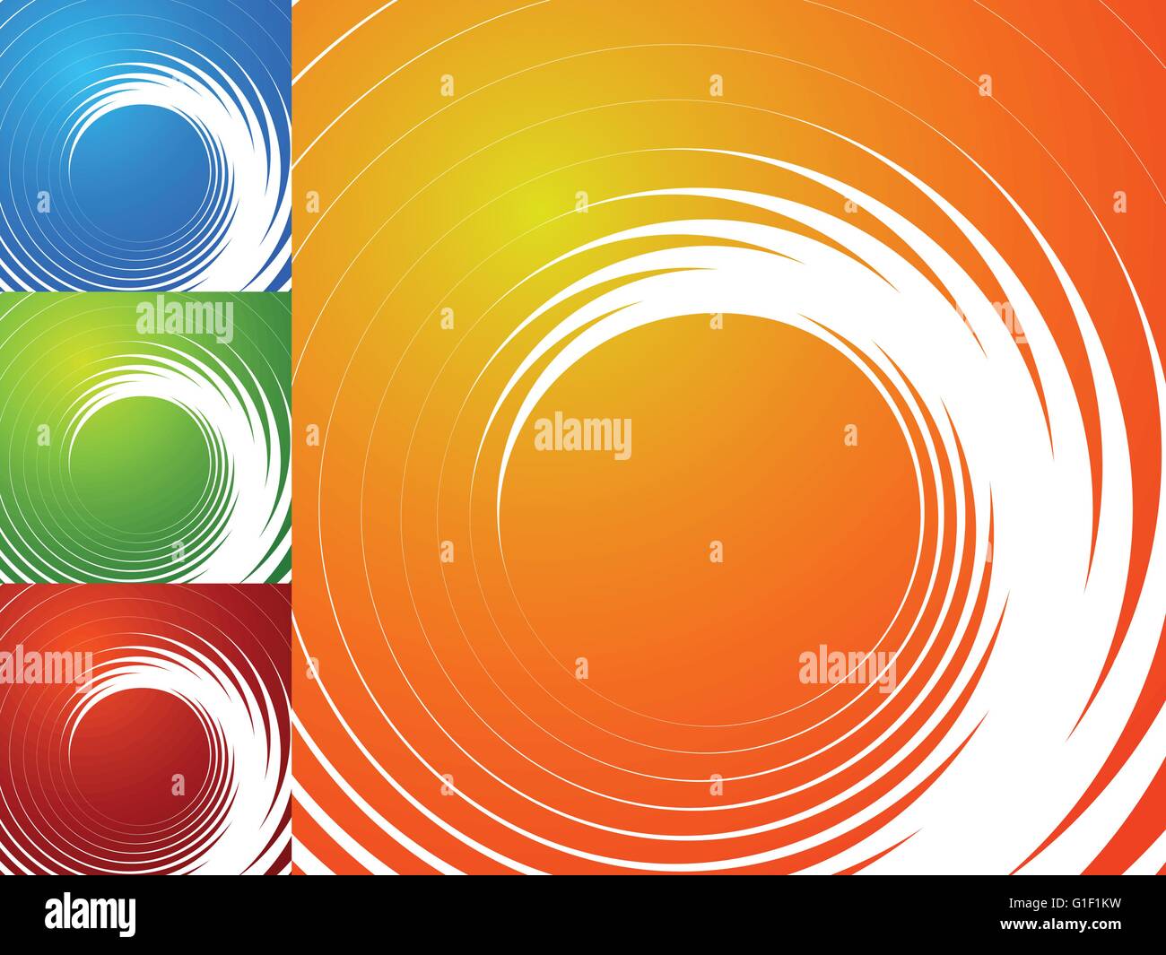 Colorful bright spirally background. Spiral, vortex background set with ...