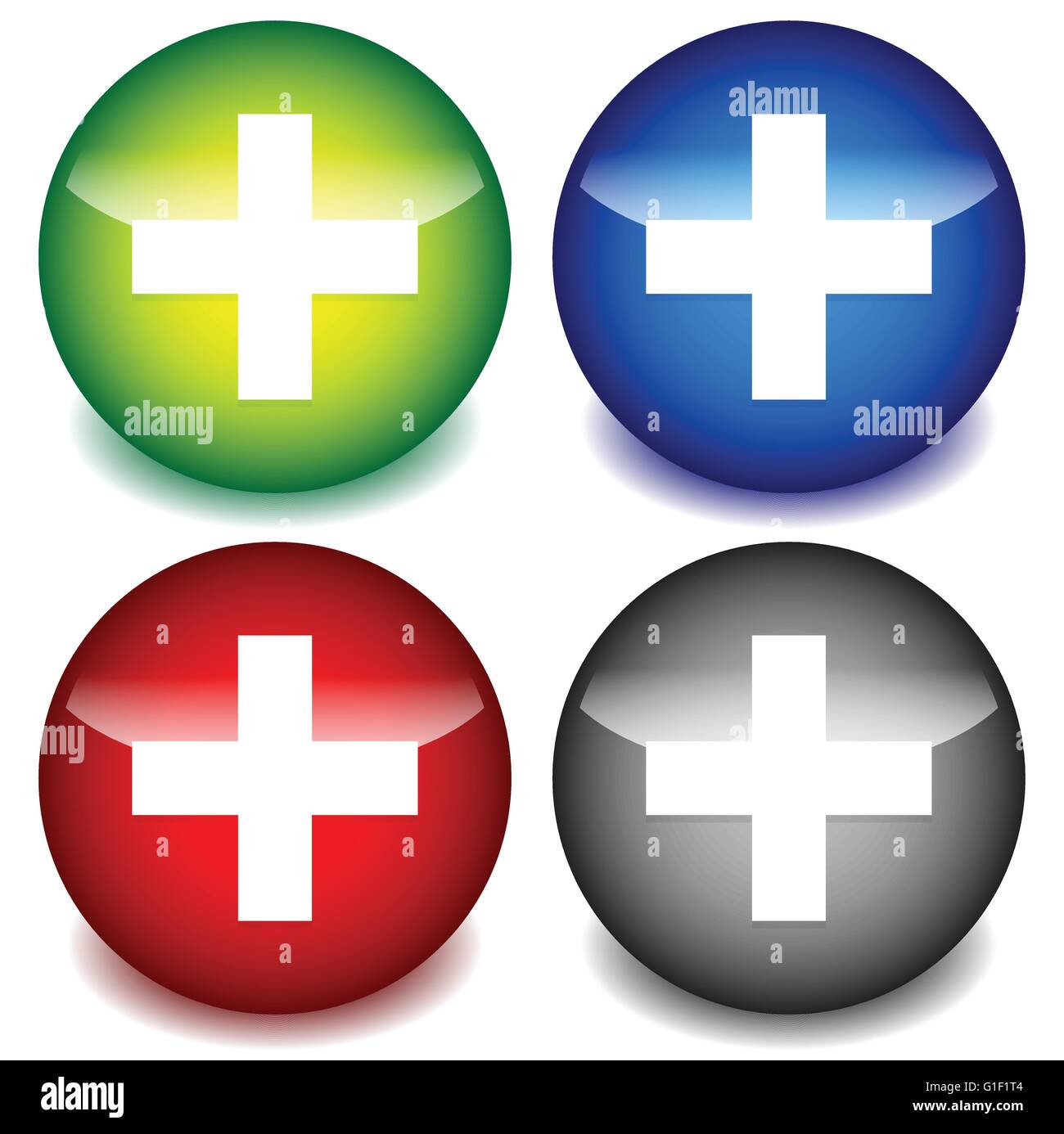Plus, cross icons for healthcare, first-aid concepts Stock Vector Image ...