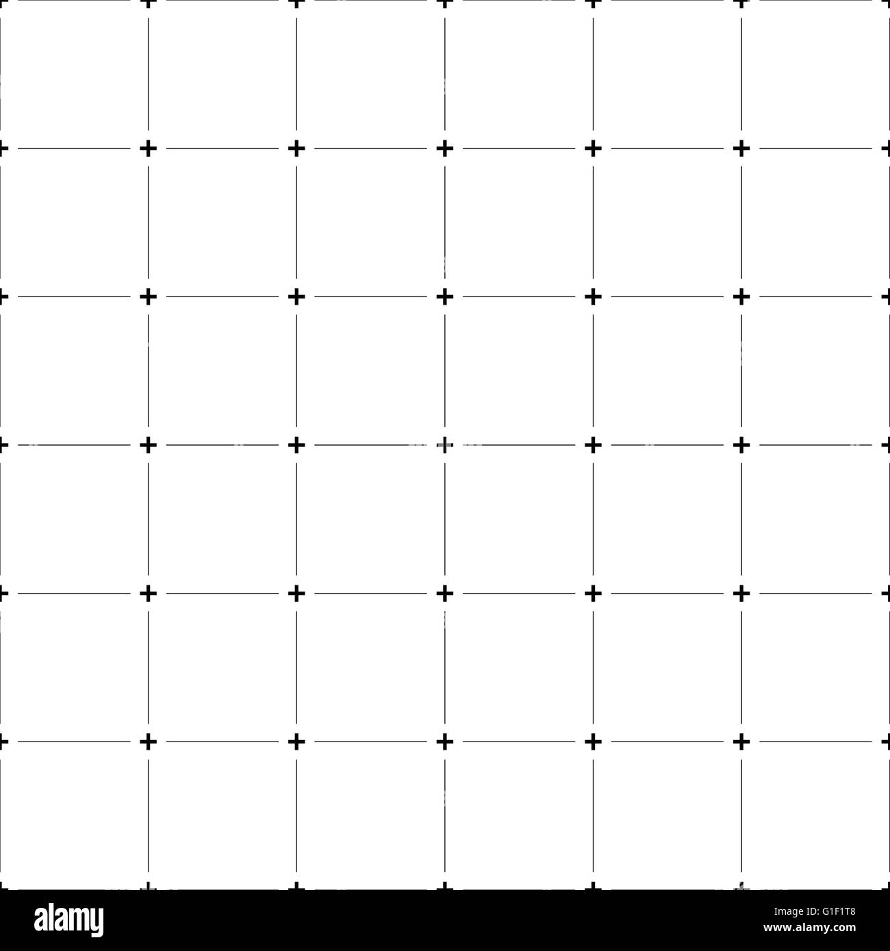Abstract grid, mesh pattern with plus symbols. Monochrome technical ...
