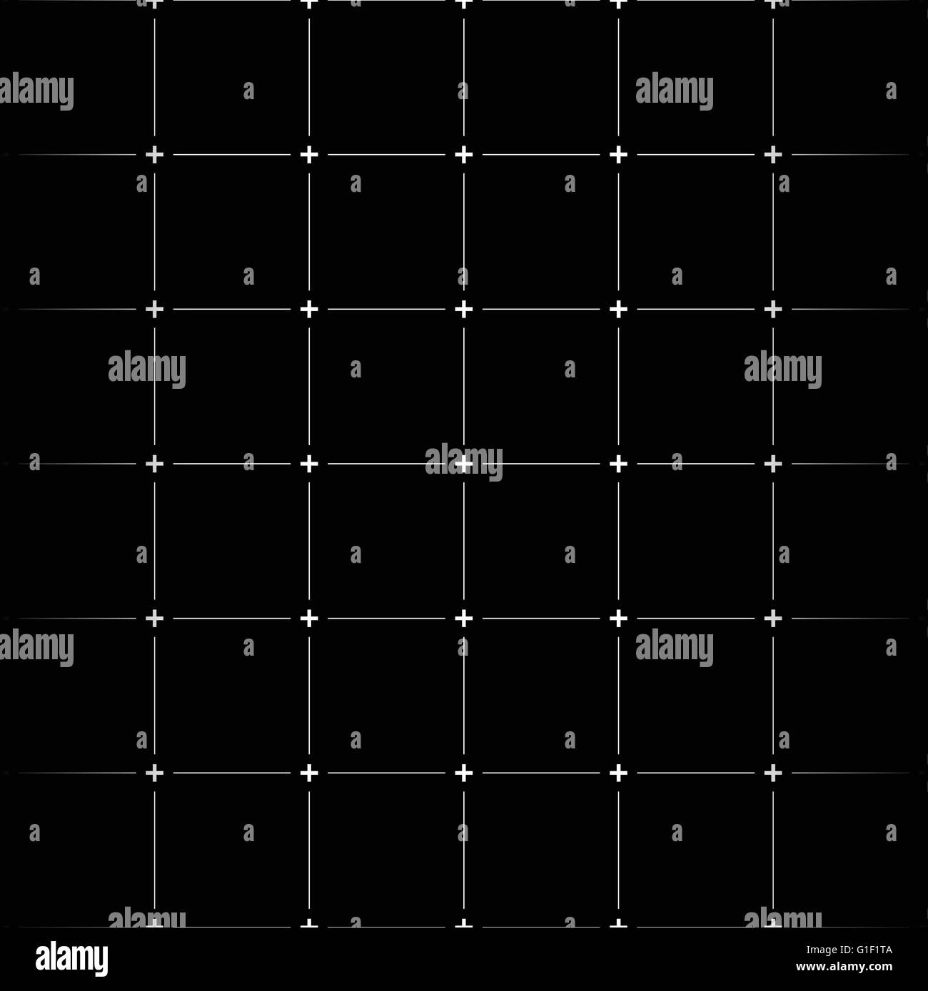 Abstract grid, mesh pattern with plus symbols. Monochrome technical background with cross-hairs ...