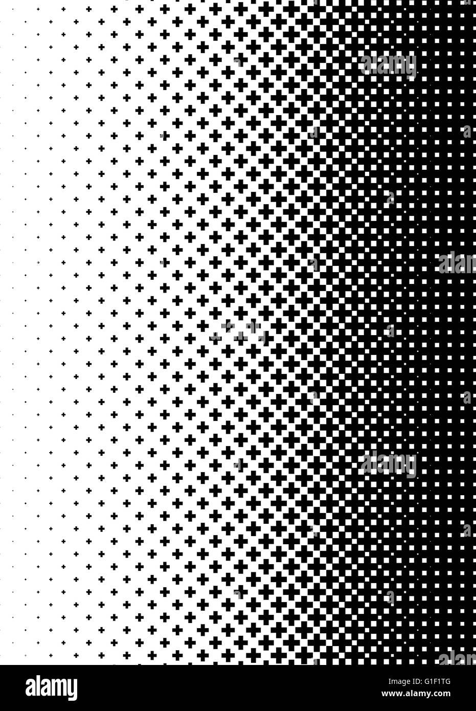 Halftone like element of crosses. Monochromatic abstract image Stock ...