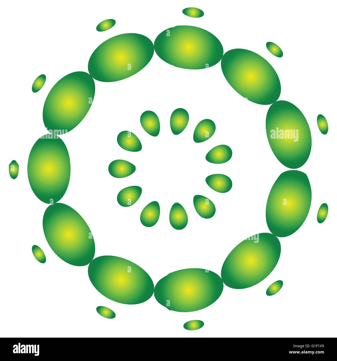 Abstract circular, dotted element. Simple concentric radial dot element ...