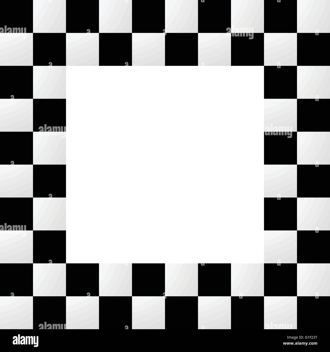 Checkered frame, border. Empty squarish picture, photo frame with ...