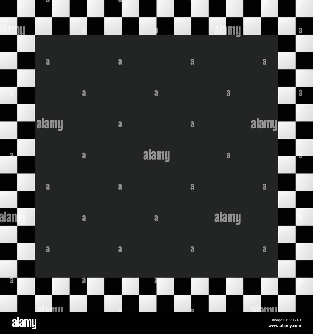 Checkered frame, border. Empty squarish picture, photo frame with ...