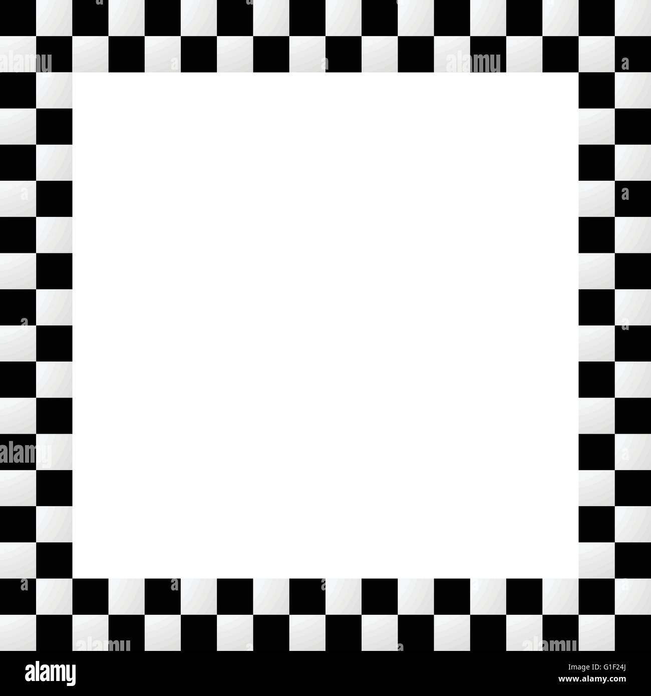 Checkered frame, border. Empty squarish picture, photo frame with ...