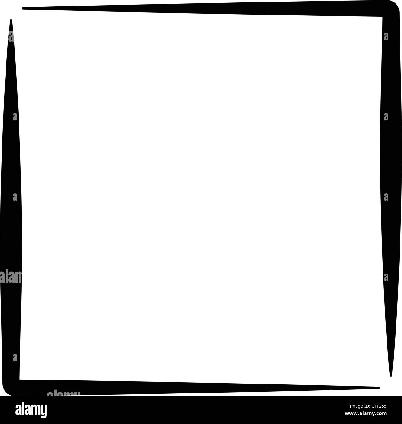 Square format photo frame, photo border - Simple contour lines frame ...