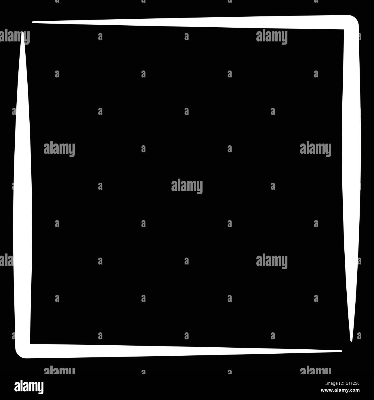 Square format photo frame, photo border - Simple contour lines frame ...