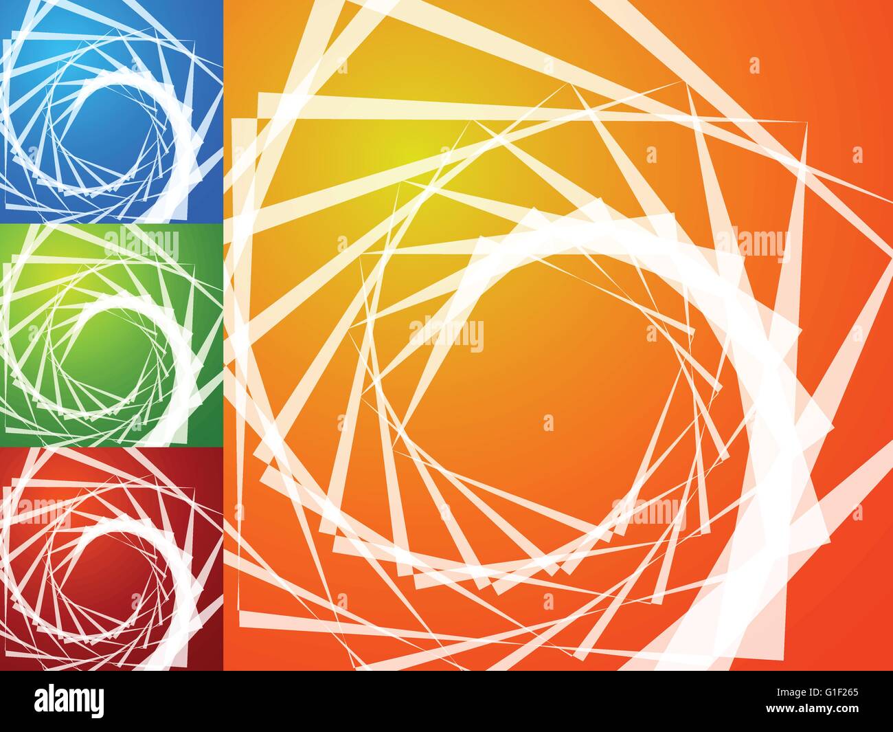 Colorful bright spirally background. Spiral, vortex background set with ...