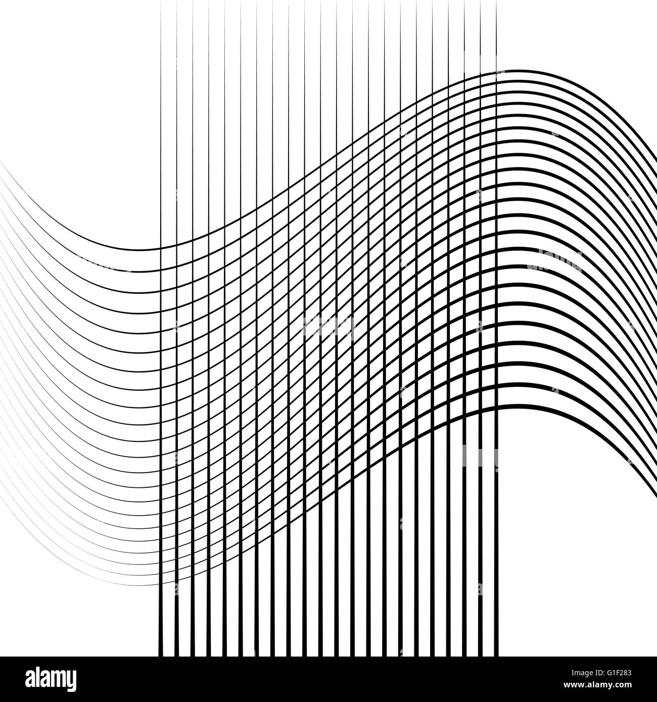 Abstract intersecting lines, grid mesh pattern element isolated on ...
