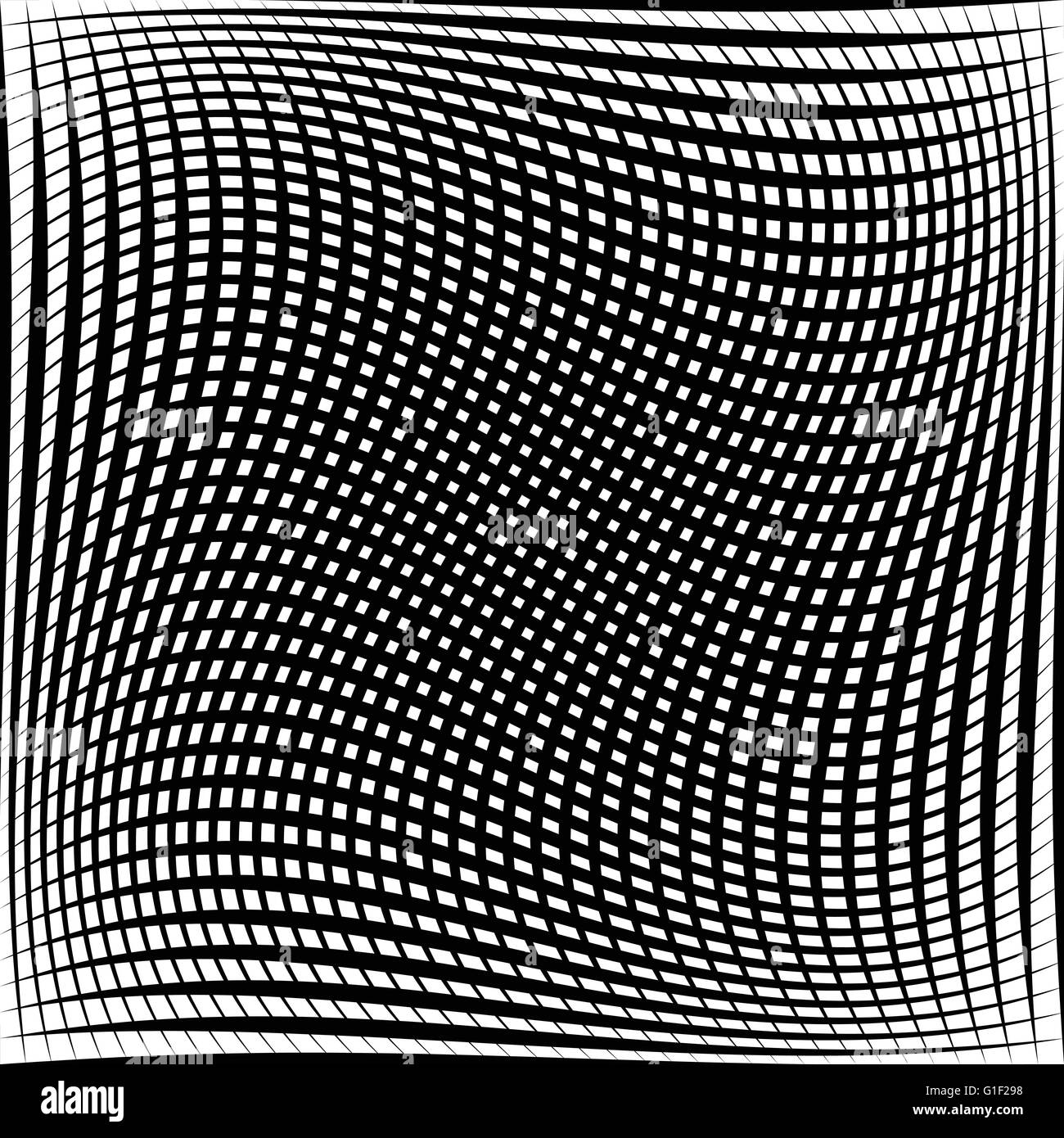 Abstract Grid Mesh Pattern With Distortion Effect Abstract Monochrome