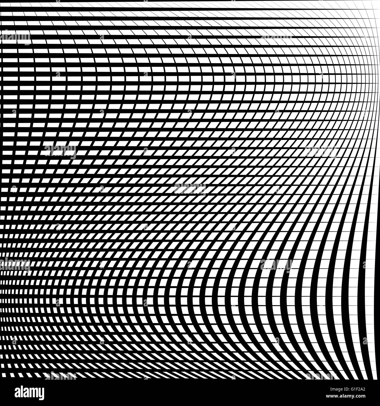 Abstract grid, mesh pattern with distortion effect. Abstract monochrome pattern, artistic ...