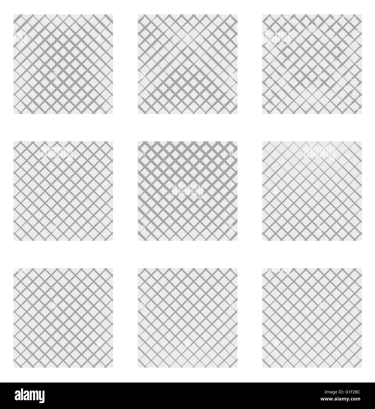 Set of 9 grids, meshes. Set of monochrome elements, backgrounds ...