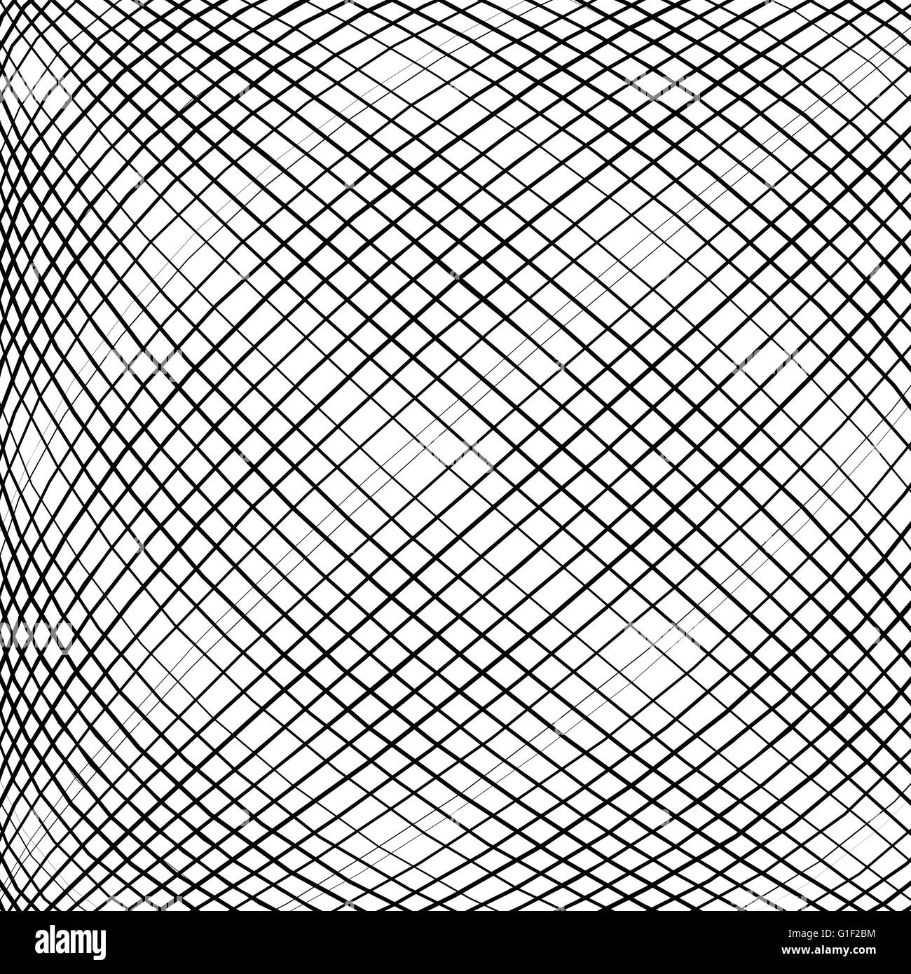 Grid, mesh, intersecting lines pattern with convex distortion. Lines are irregular Stock Vector ...