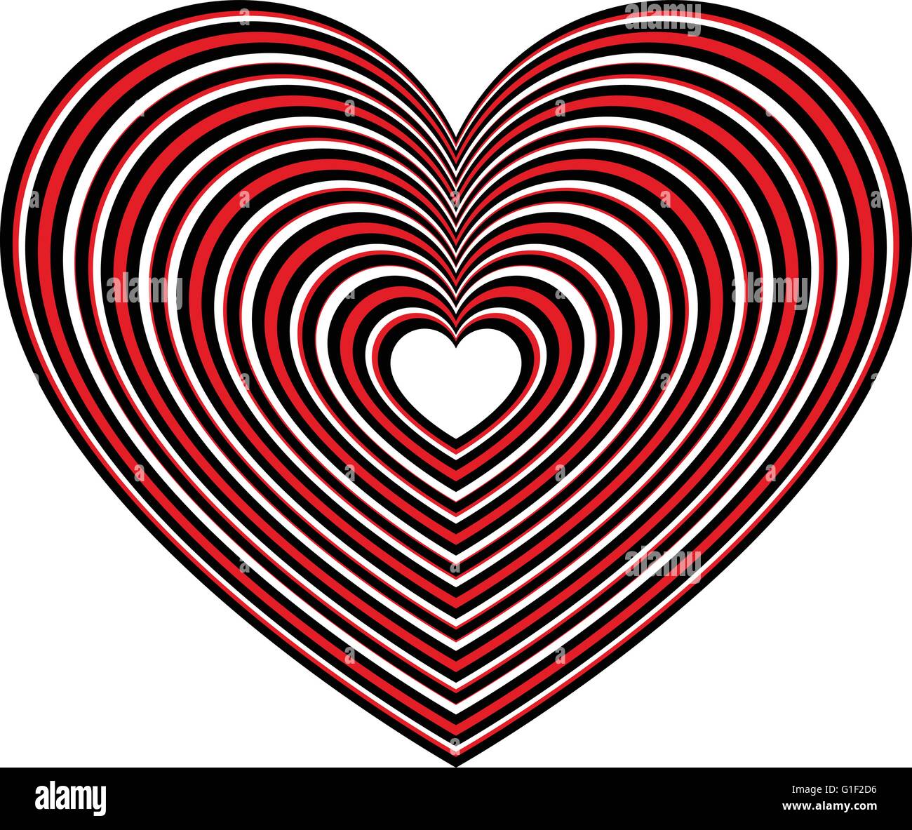 Heart shape with radiating outlines. Stylized heart shape for love ...