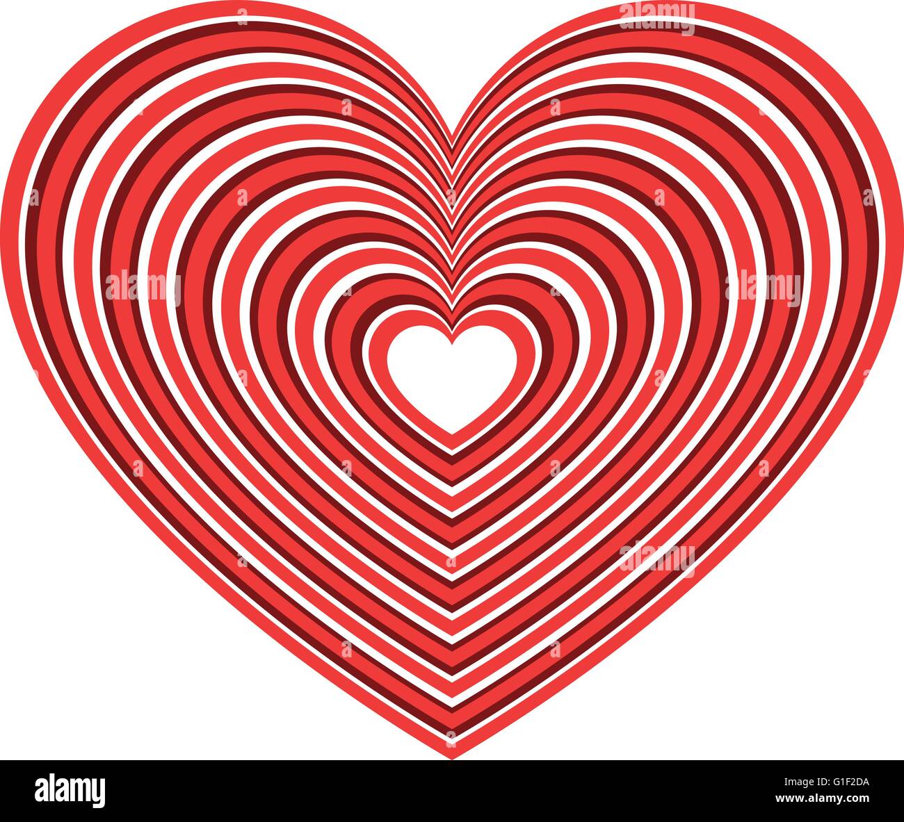 Heart shape with radiating outlines. Stylized heart shape for love ...