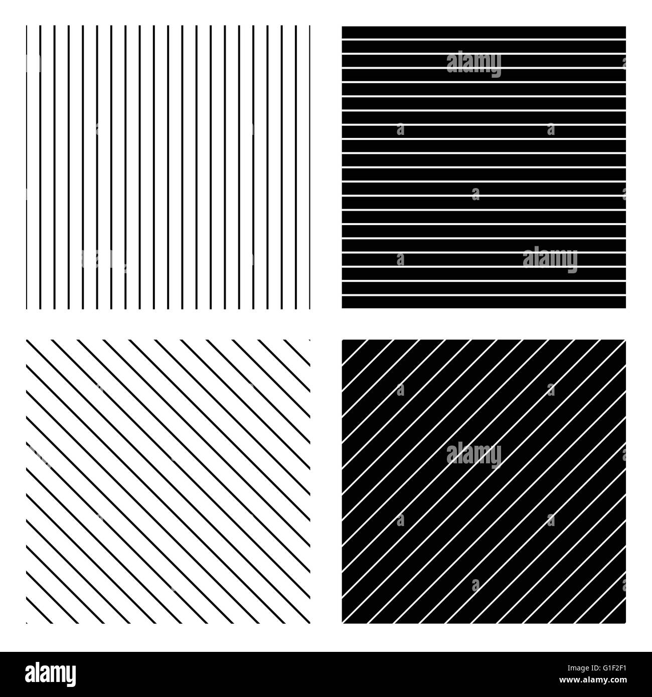 Lineal patterns. Set of 4 repeatable lined patterns, backgrounds Stock ...