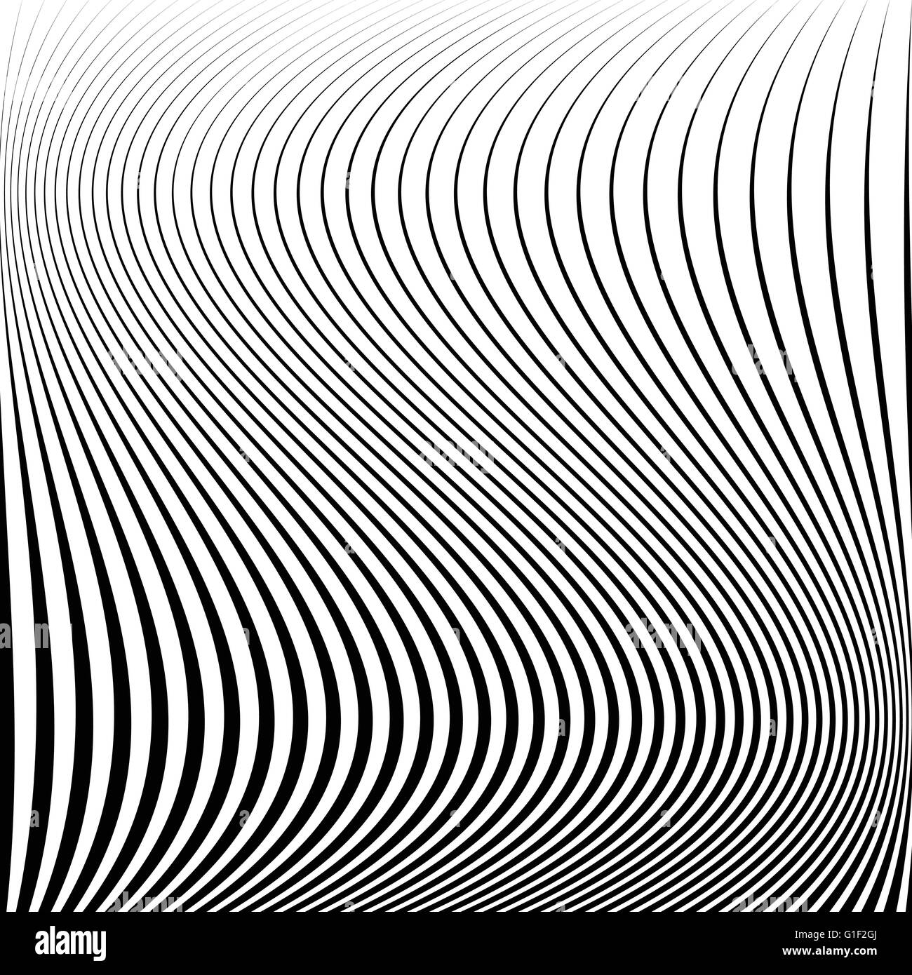 Wavy dynamic irregular lines pattern. Stripes with waving distortion ...