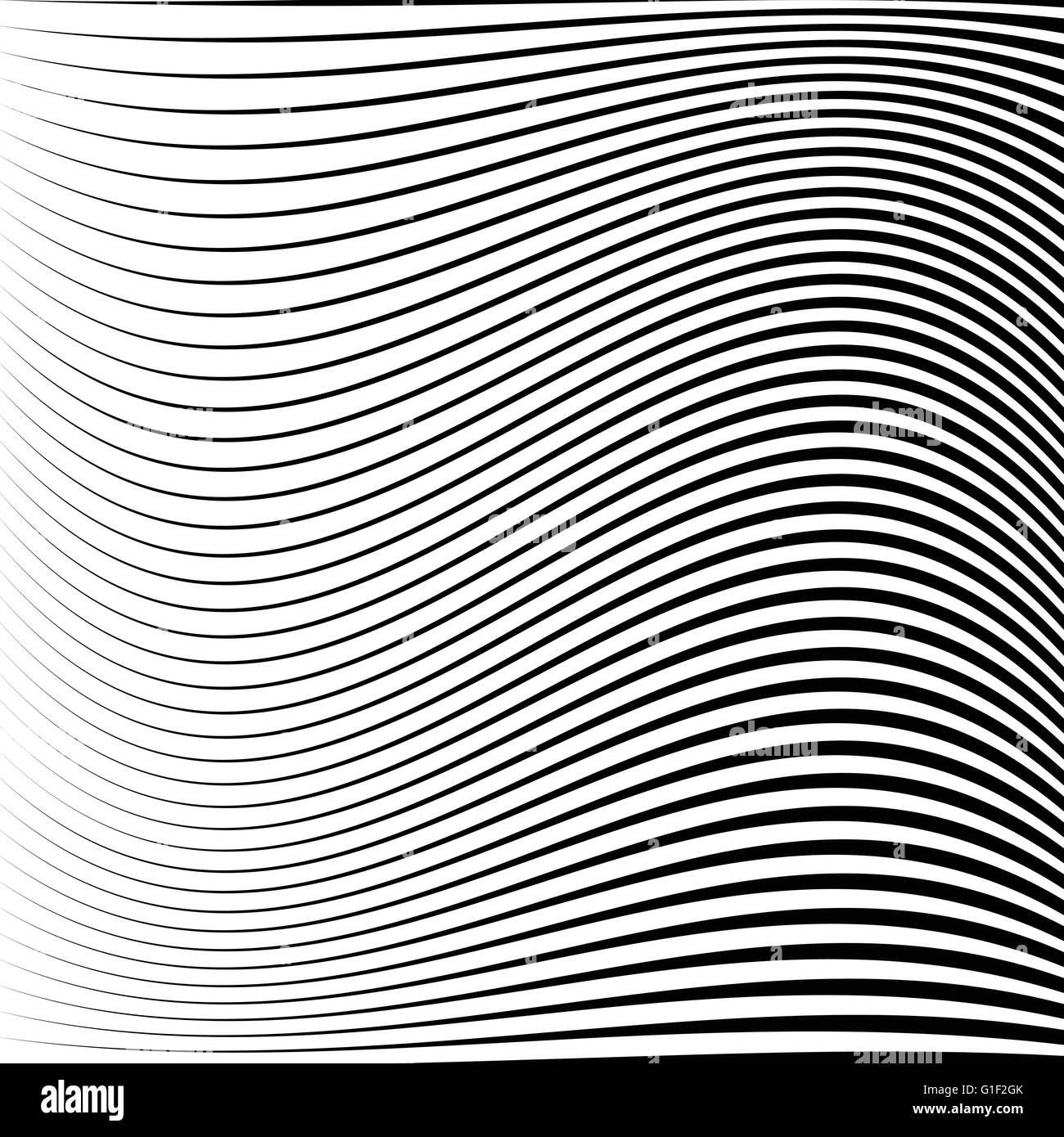Wavy dynamic irregular lines pattern. Stripes with waving distortion ...