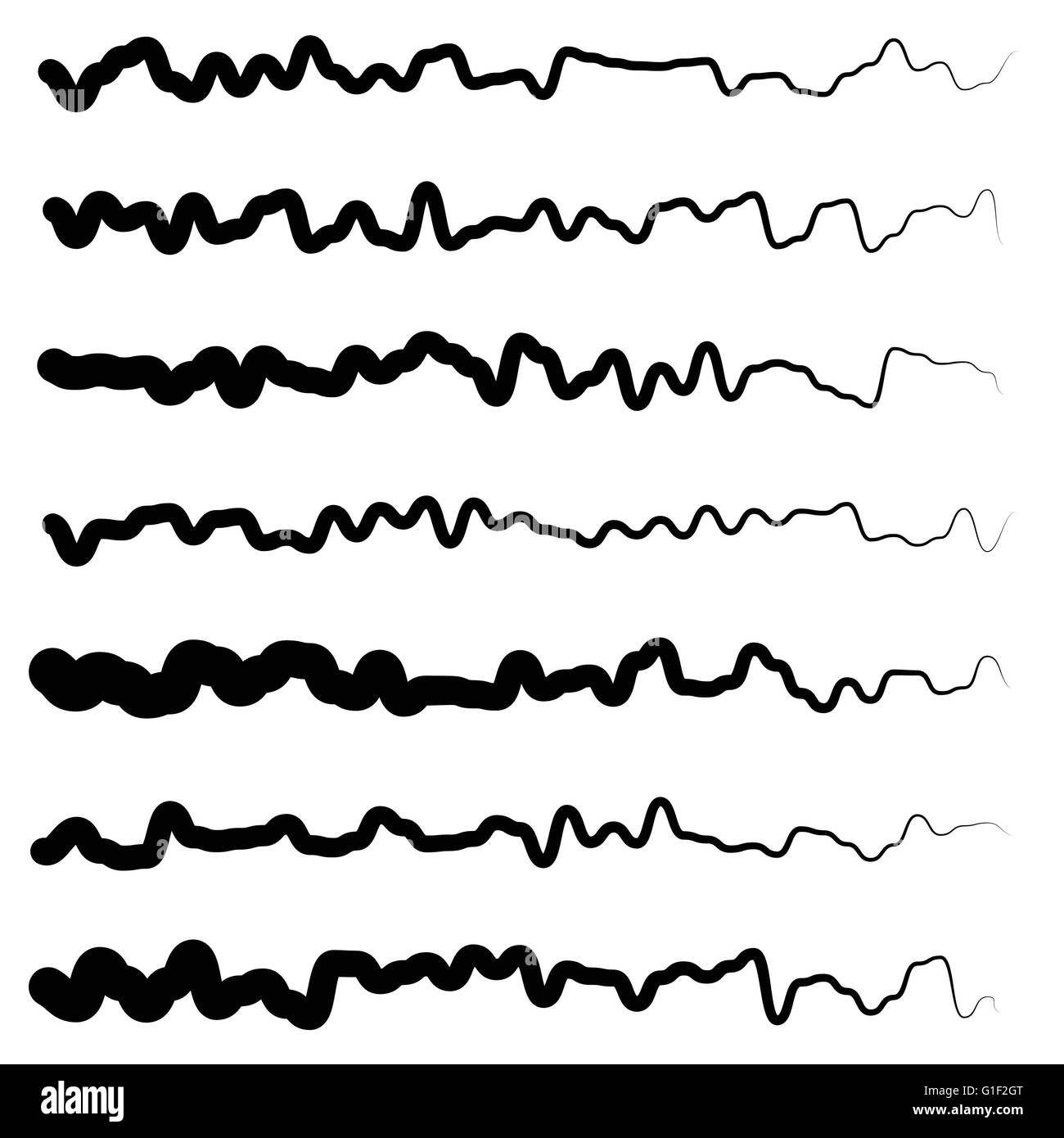 Abstract irregular line set. Different wavy, zigzag dividers, lines ... Abstract irregular line set. Different wavy, zigzag dividers, lines ...