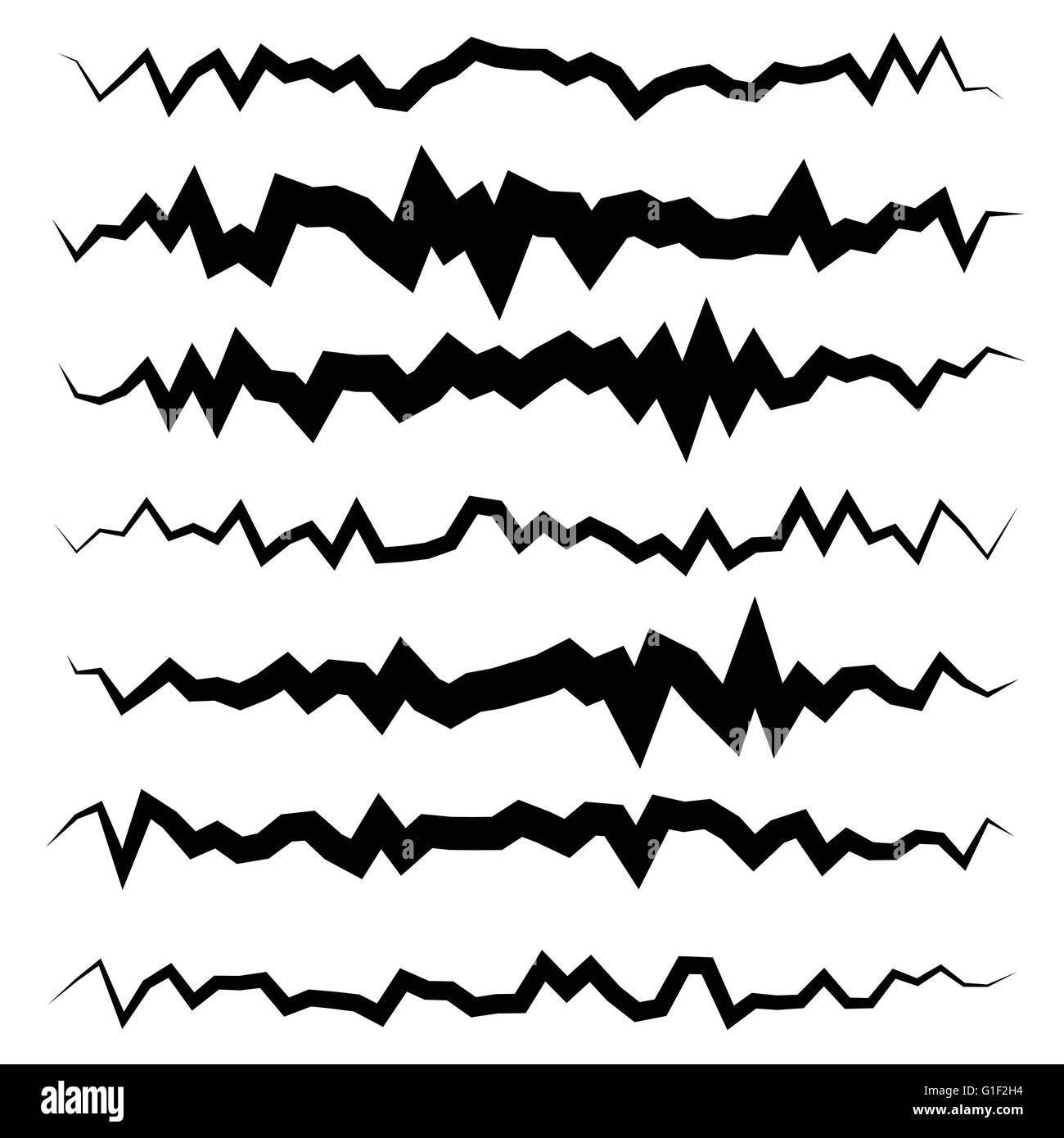 Abstract irregular line set. Different wavy, zigzag dividers, lines ... Abstract irregular line set. Different wavy, zigzag dividers, lines ...