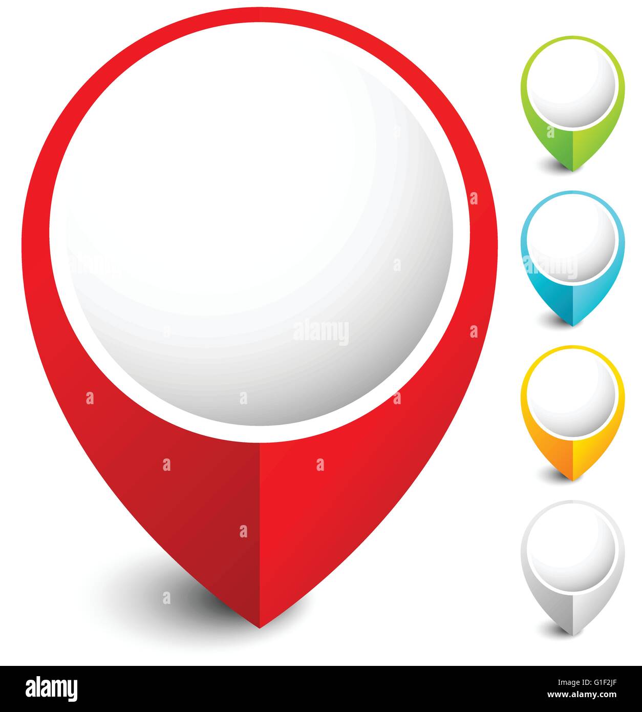 Map marker, map pin icon in 5 colors Stock Vector Image & Art - Alamy