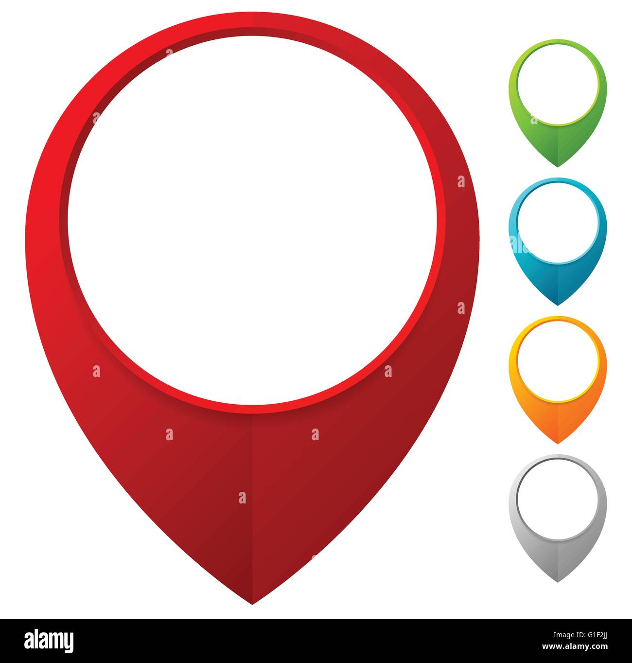 Map marker, map pin icon in 5 colors Stock Vector Image & Art - Alamy