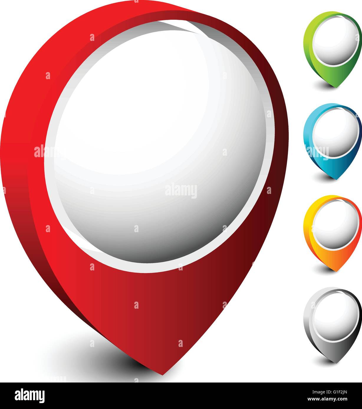Map marker, map pin icon in 5 colors Stock Vector Image & Art - Alamy