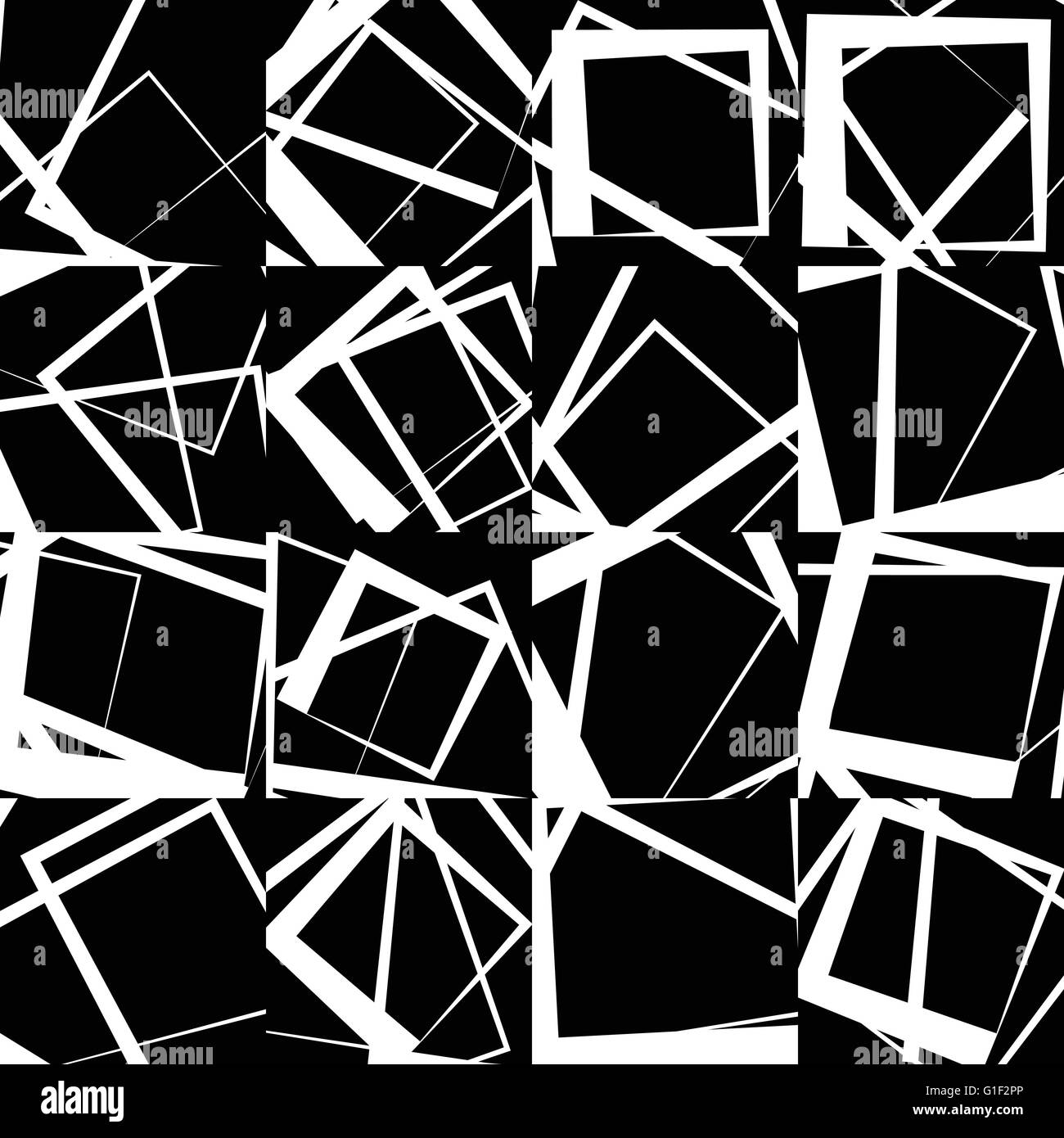 Mosaic of random, scattered lines. Abstract monochrome geometric ...