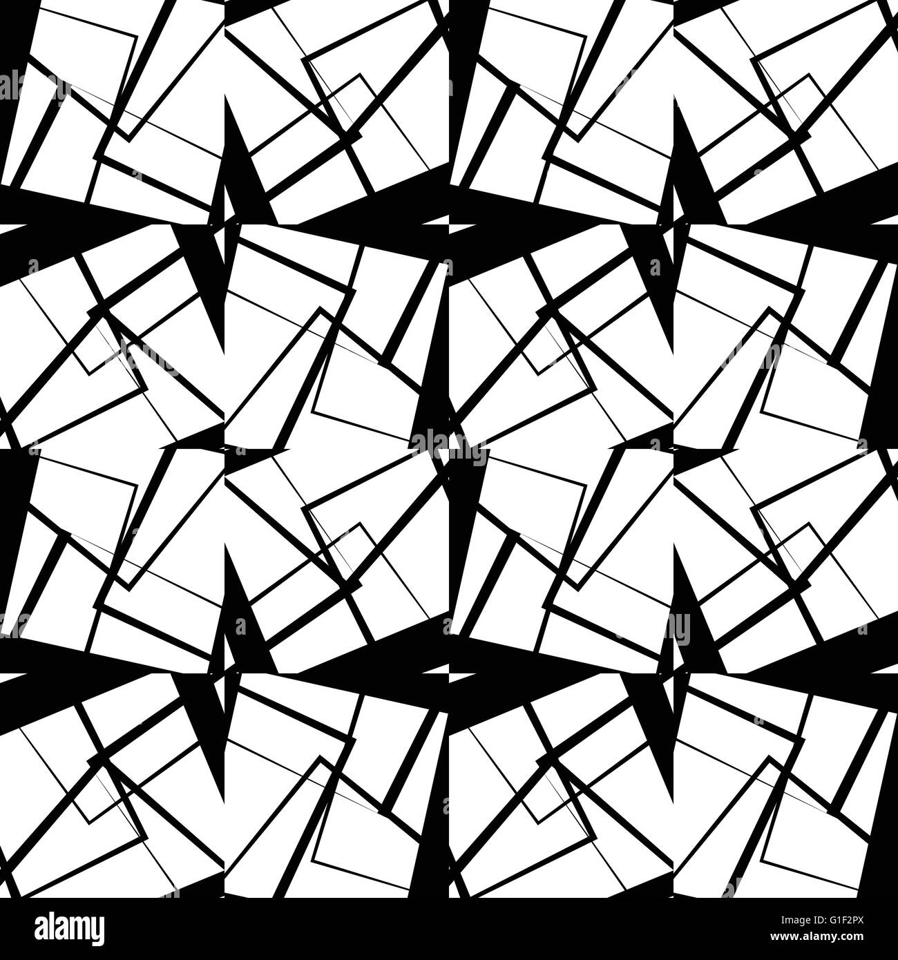 Mosaic of random, scattered lines. Abstract monochrome geometric ...