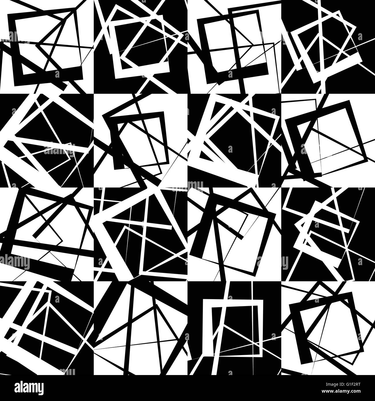 Mosaic of random, scattered lines. Abstract monochrome geometric ...
