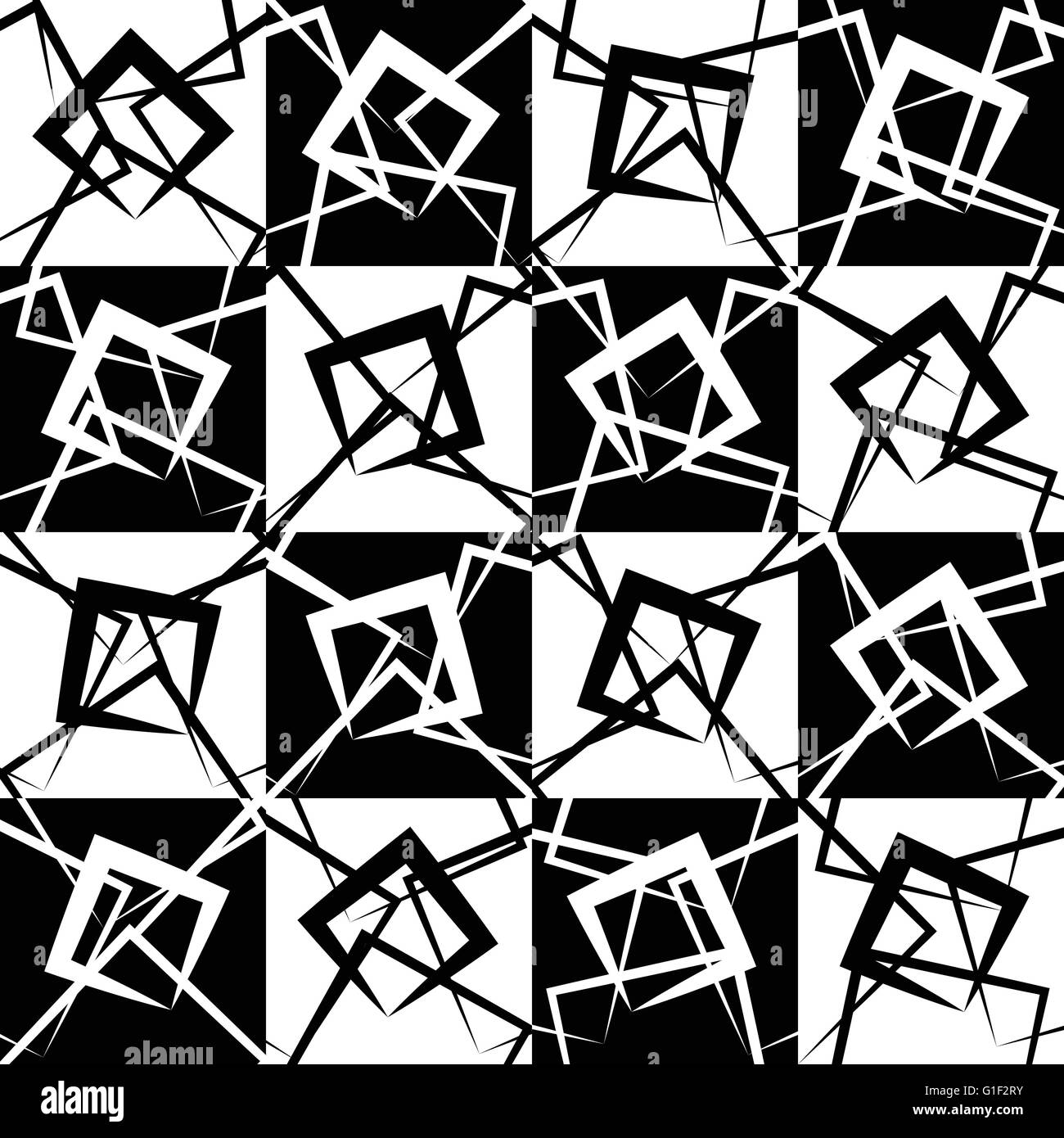 Mosaic of random, scattered lines. Abstract monochrome geometric ...