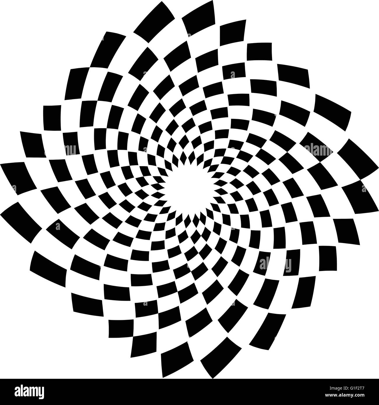 Abstract spiral, vortex element with radiating rectangle shapes ...