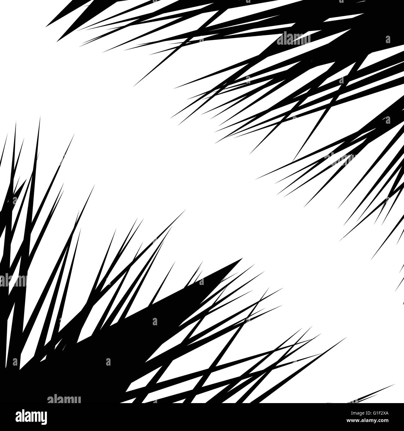 Asymmetric, irregular element with scattered edgy, pointed shape. Sharp ...