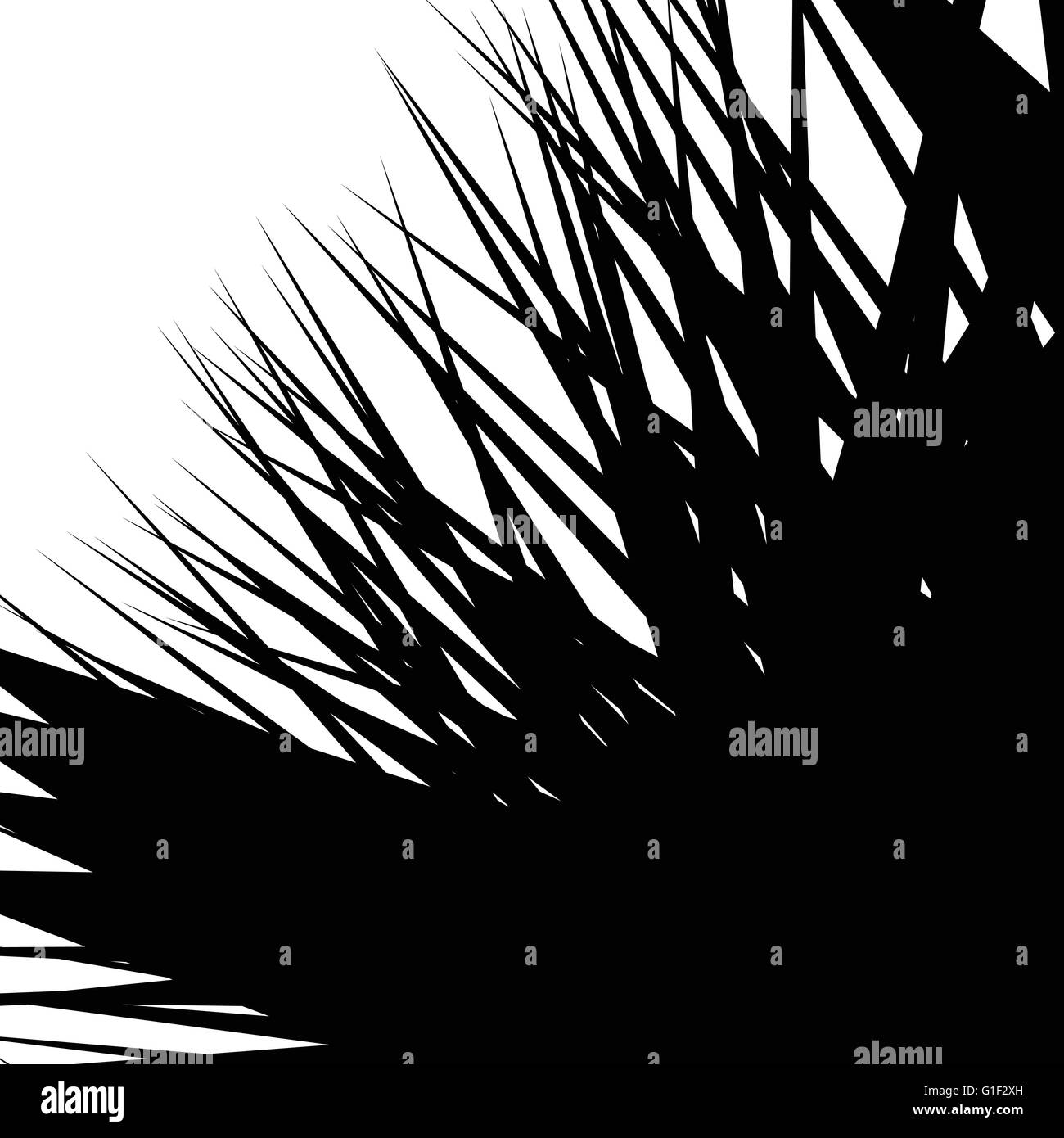 Asymmetric, irregular element with scattered edgy, pointed shape. Sharp ...