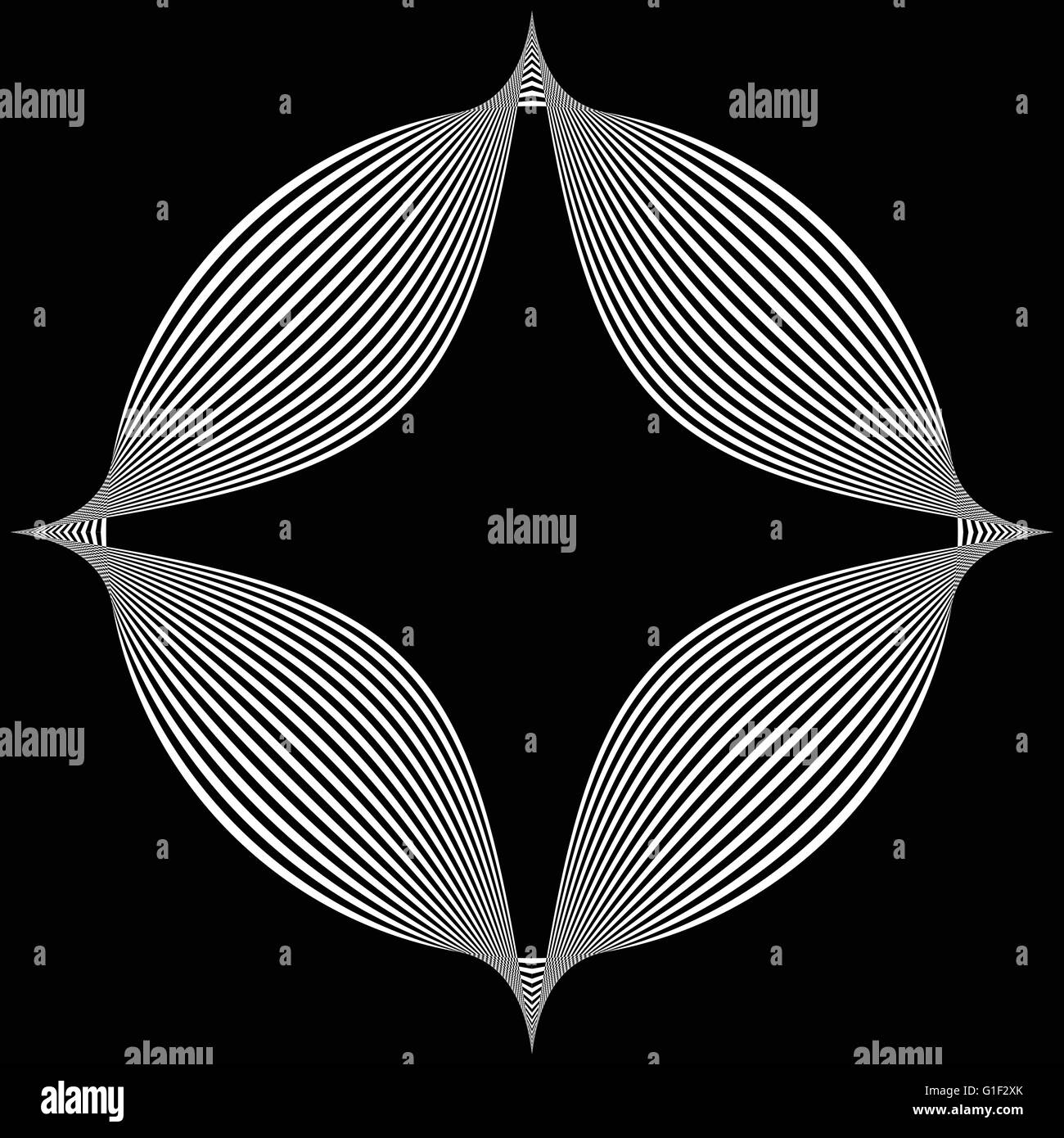 Abstract pointed element. Pointed, spiky shape blending into a circle ...