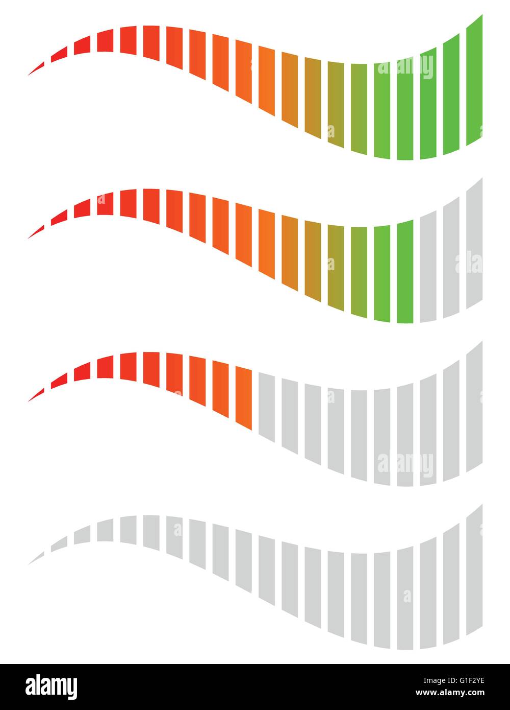 Horizontal level, progress, completion indicators. Steps, phases, stages, comparison bar ...