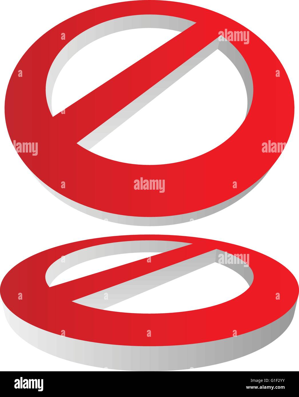 Prohibition, restriction sign. Red no entry, do not enter sign(s) on ...