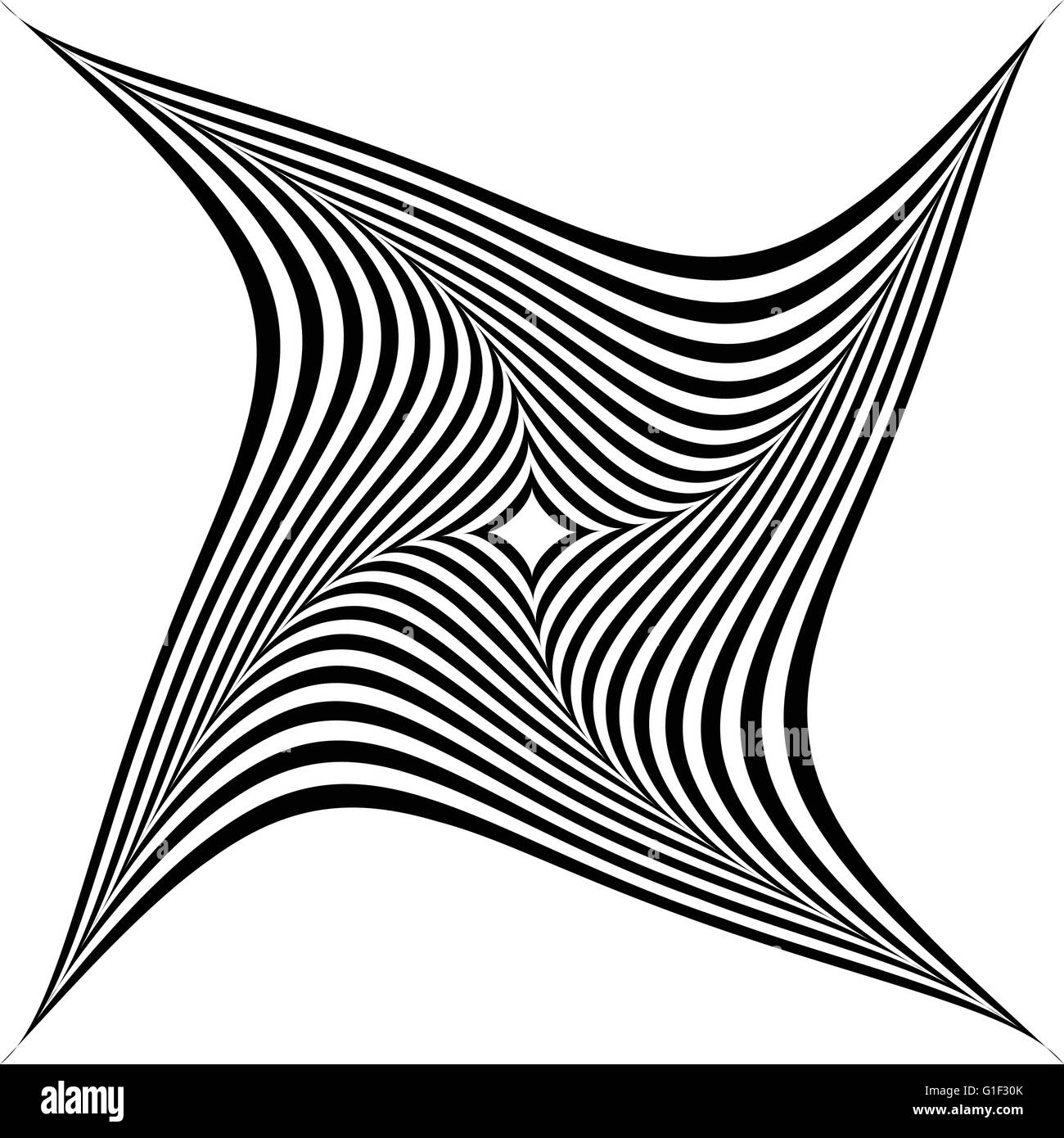 Squarish geometric abstract shape. Abstract, monochrome distorted shape ...