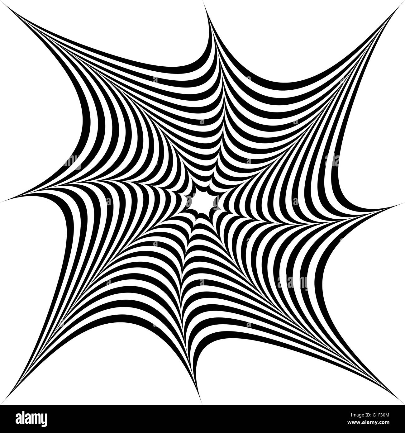 Squarish geometric abstract shape. Abstract, monochrome distorted shape ...