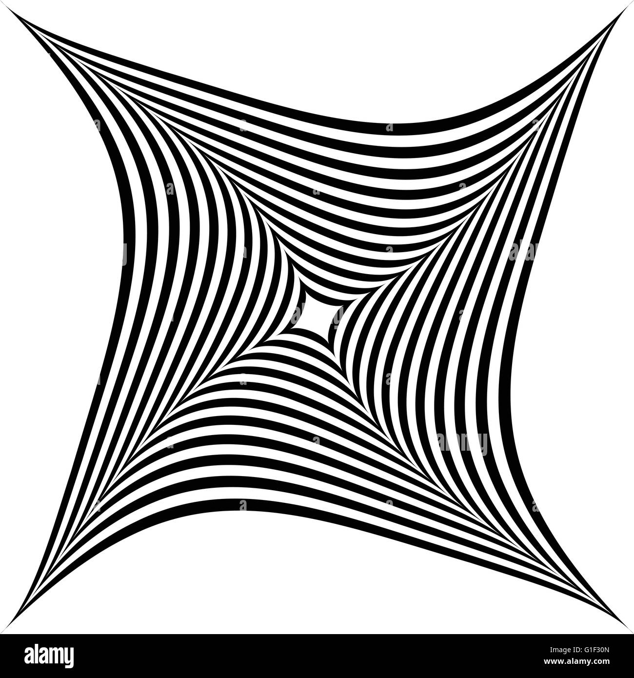 Squarish geometric abstract shape. Abstract, monochrome distorted shape ...