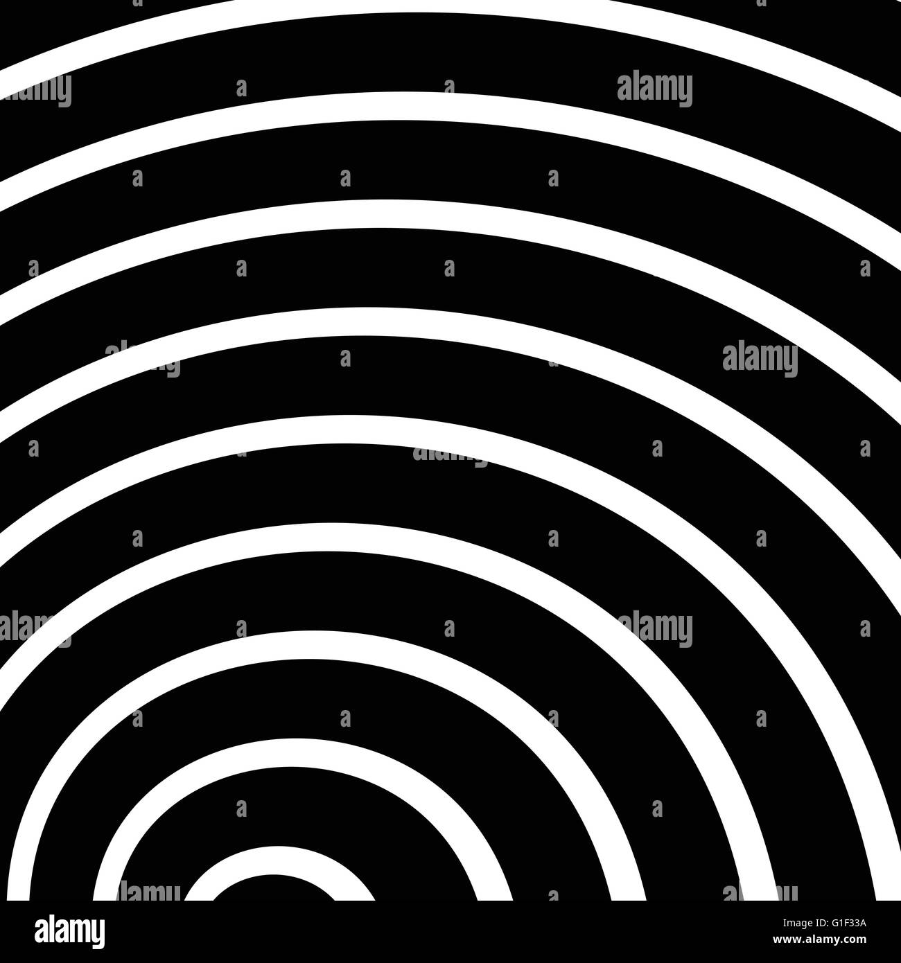 Concentric, radiating circles, rings. Radial abstract element Stock ...
