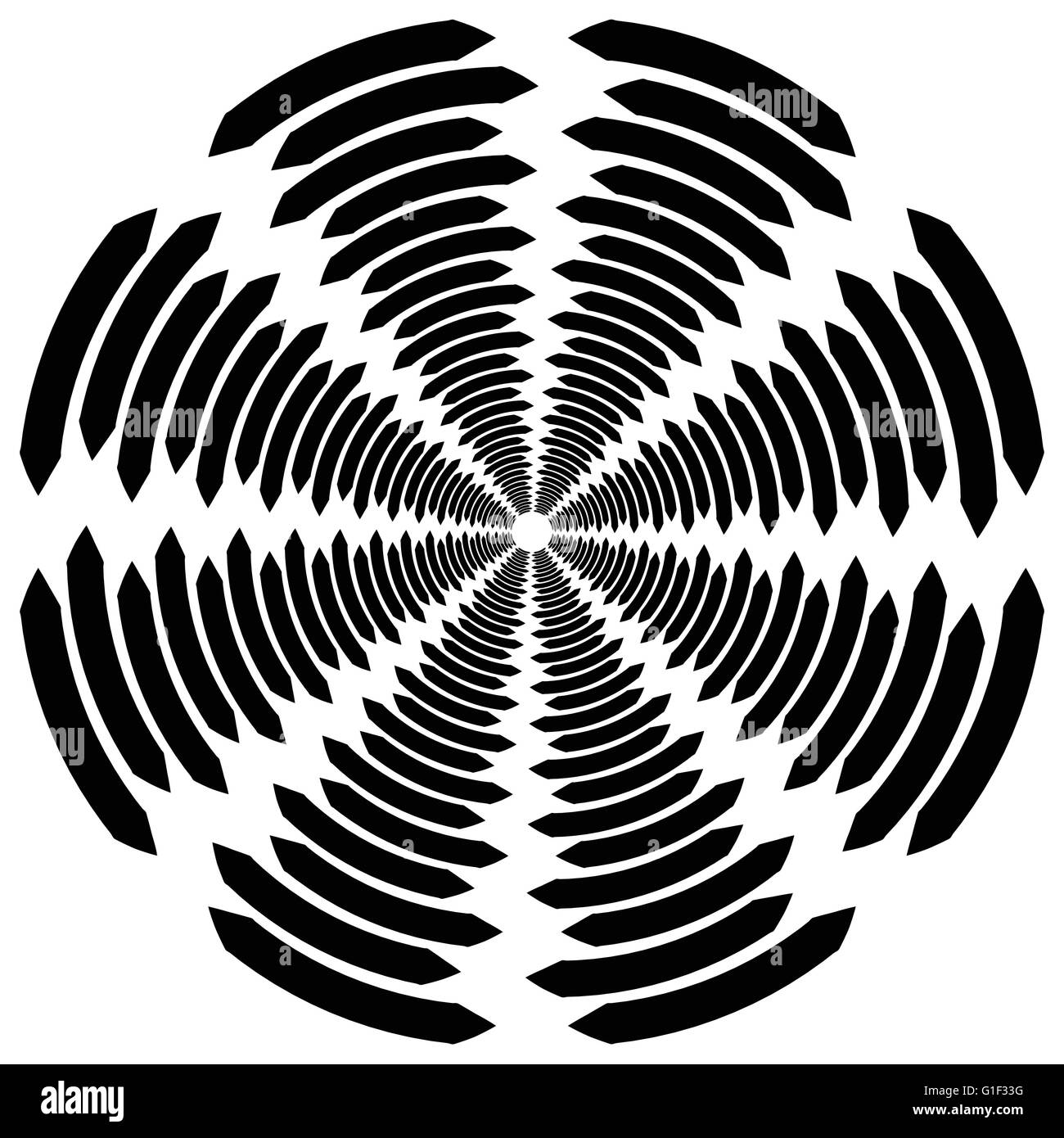 Circular, rotating spiral, vortex element, motif. Abstract geometric shape. Non-figural ...