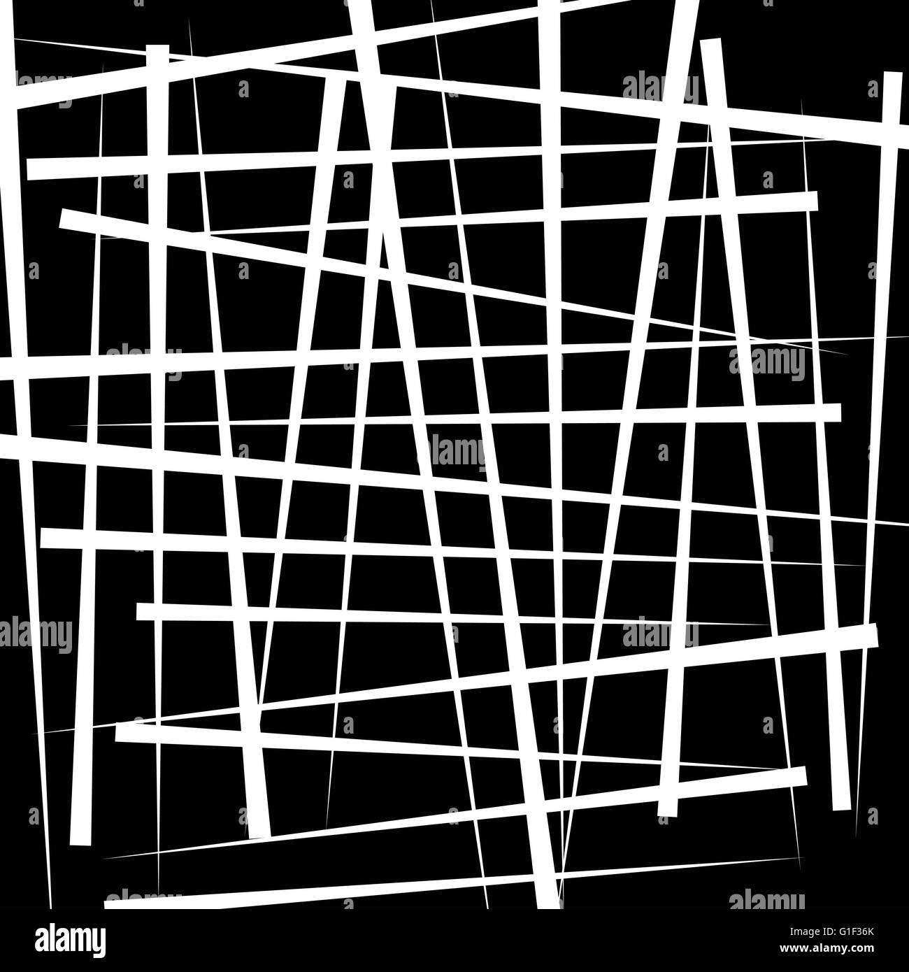Random intersecting irregular lines - Monochrome abstract illustration Stock Vector Image & Art ...